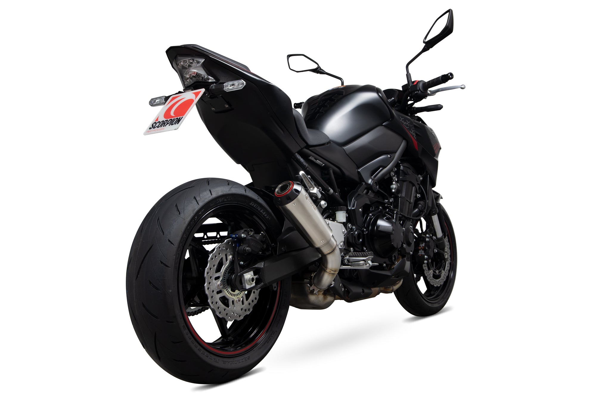 Scorpion PKA136SEO Kawasaki Z900 Red Power Slip-On Exhaust - Brushed S ...