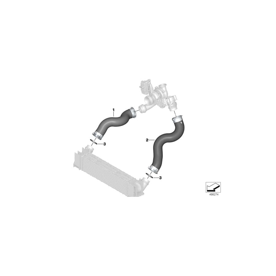 Genuine BMW 11618513849 F21 F30 F32 Charge Air Line (Inc. 218i, 114d ...