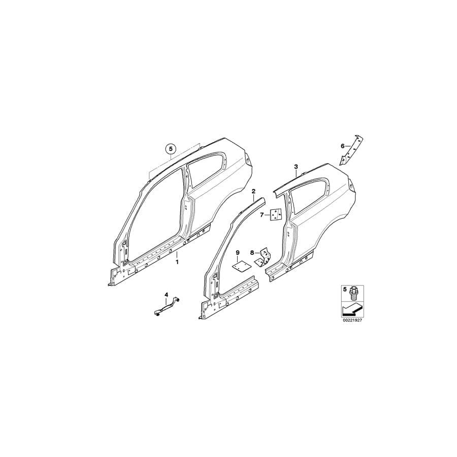 Genuine BMW Mini 41217275563 G31 E81 E61 Reinforcement Plate, Universal ...