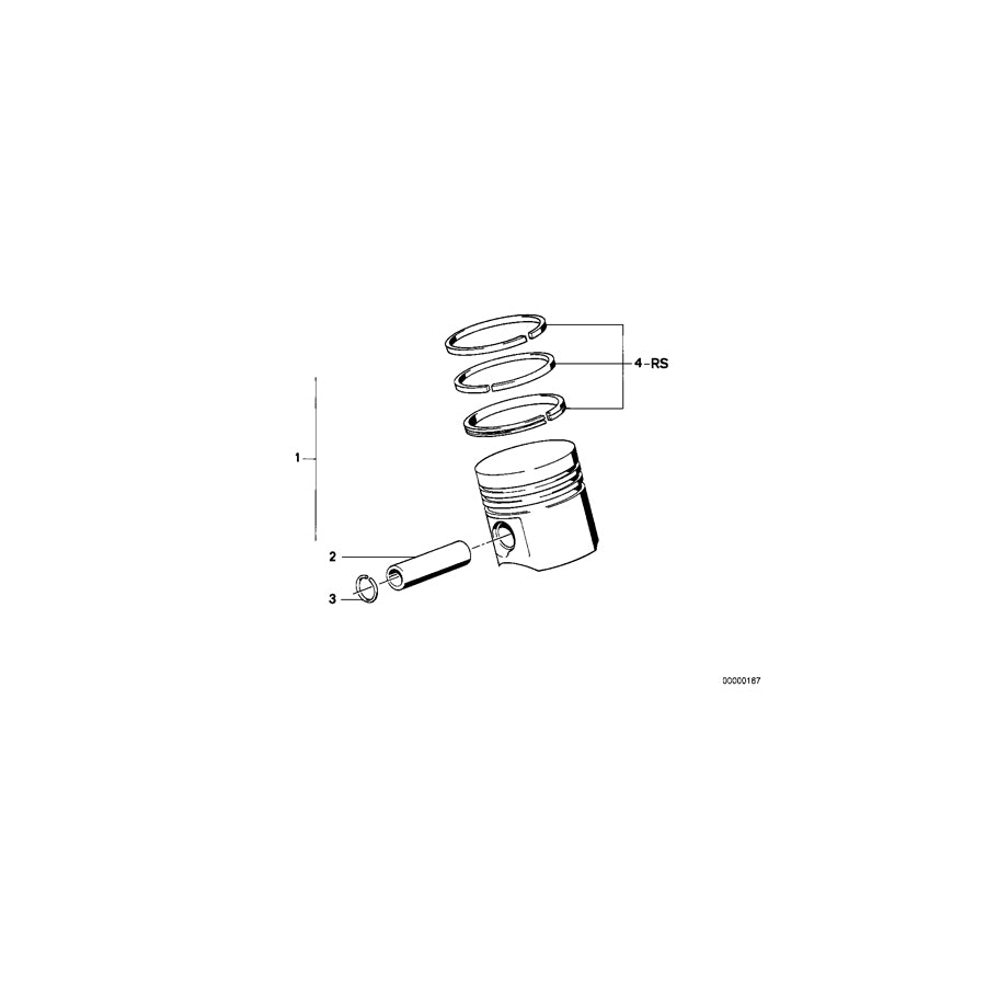 Genuine BMW 11251319506 Piston 95,40 MAHLE (Inc. E30 M3) – ML Performance