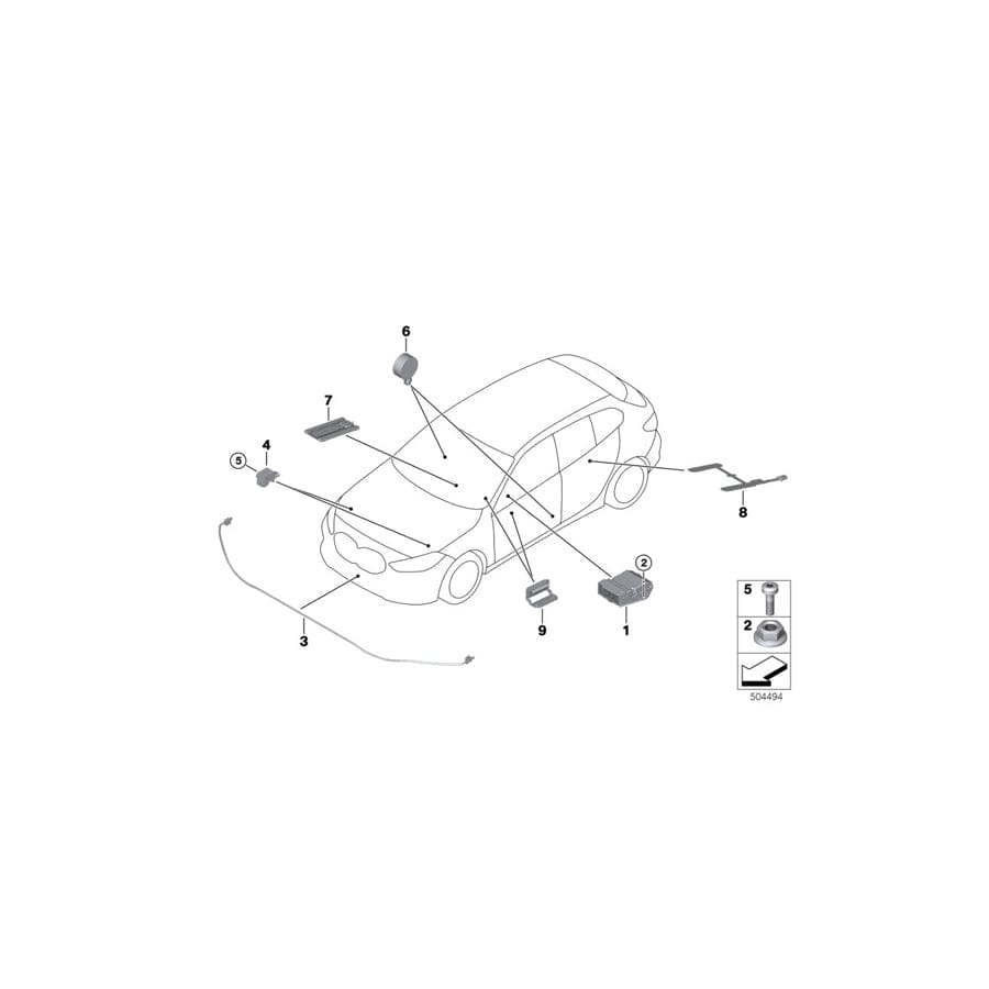 Genuine BMW 65777948144 F40 F44 Sensor Mat, Rear Seats DOUBLEFINGER ...