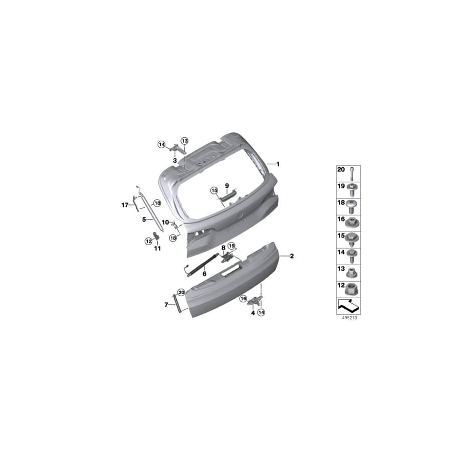 Genuine BMW 51249482804 RR31 G05 G07 Spindle Drive Trunk Lid, Lower (I ...