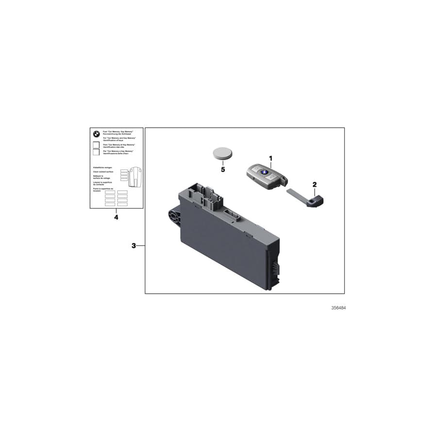 Genuine BMW 66129284932 F11 F10 F07 Rf Remote Control Pca - Luxury Lin ...
