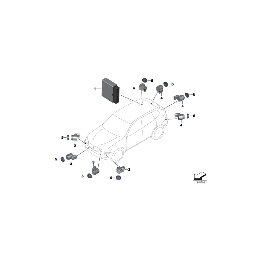 Genuine BMW 66209283769 F25 Ultrasonic Sensor, Space Gray WA52 (Inc. X ...