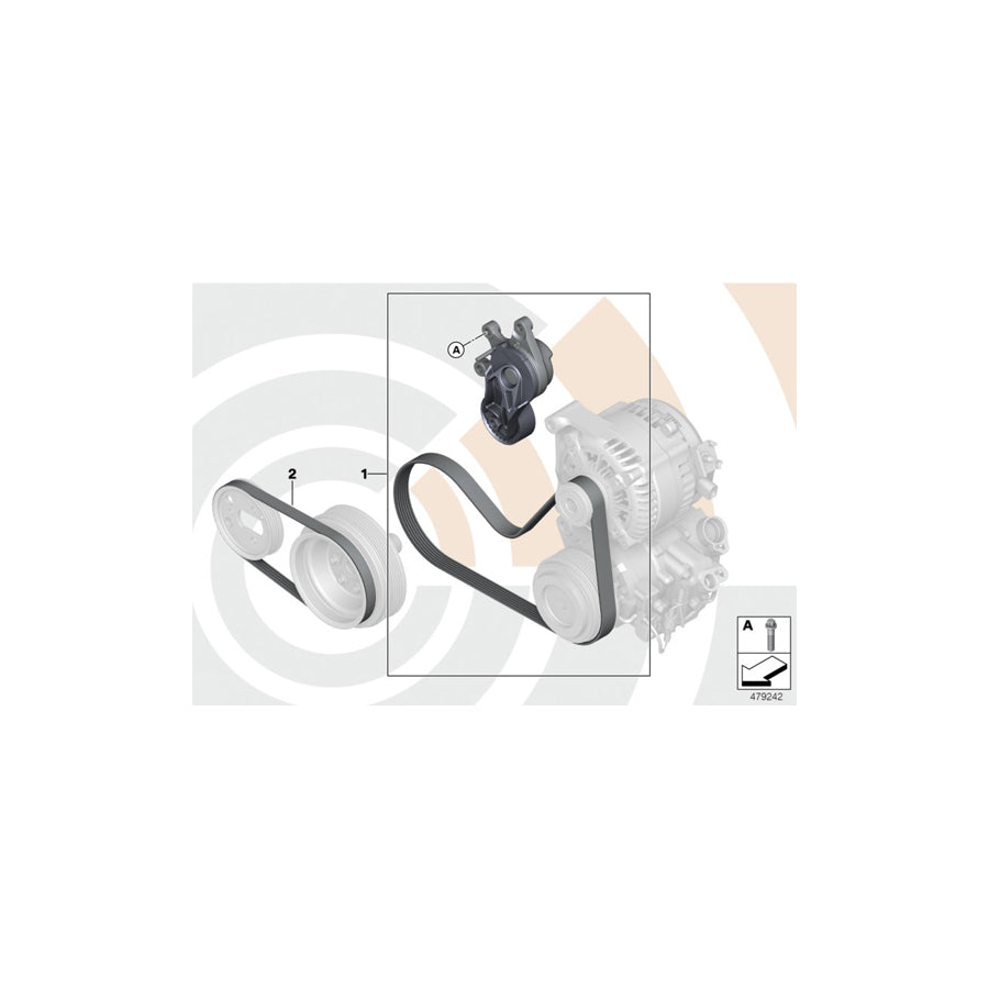 Genuine BMW 11282449715 E84 F10 E89 Set, Belts For Water Pump ...