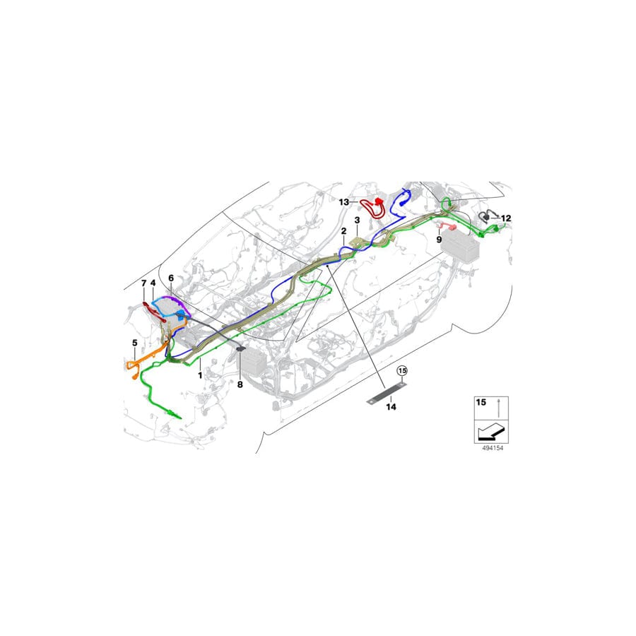 Genuine BMW 61126839174 G12 Wiring Harness Eas Underfloor (Inc. 750Li ...