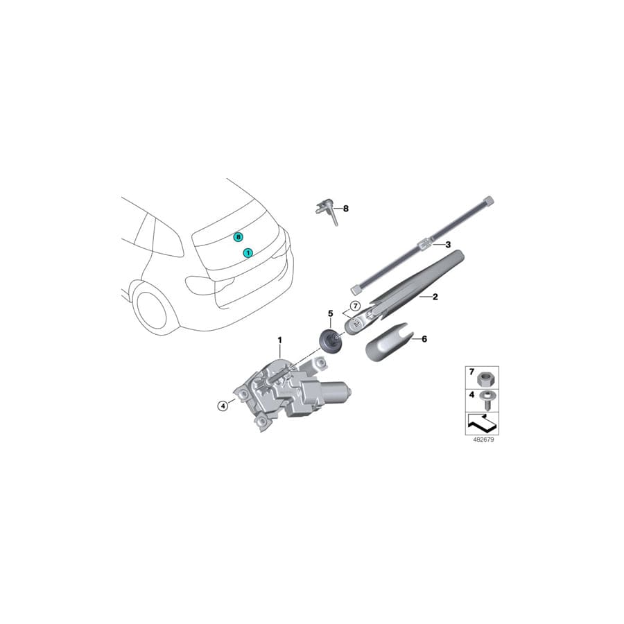 Genuine BMW 67637453144 G05 G07 Rear Window Wiper Motor (Inc. X5) | ML ...