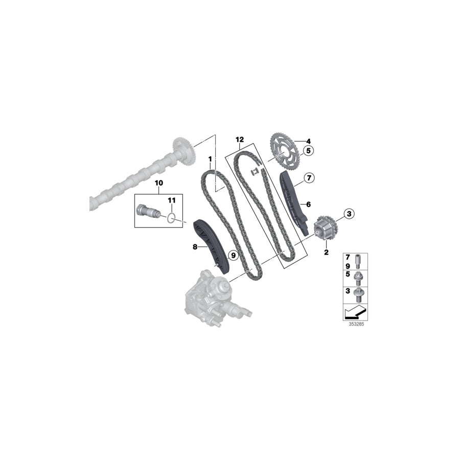 Genuine BMW 11318596823 G11 F55 Chain Tensioner (Inc. 518d, 520d ...