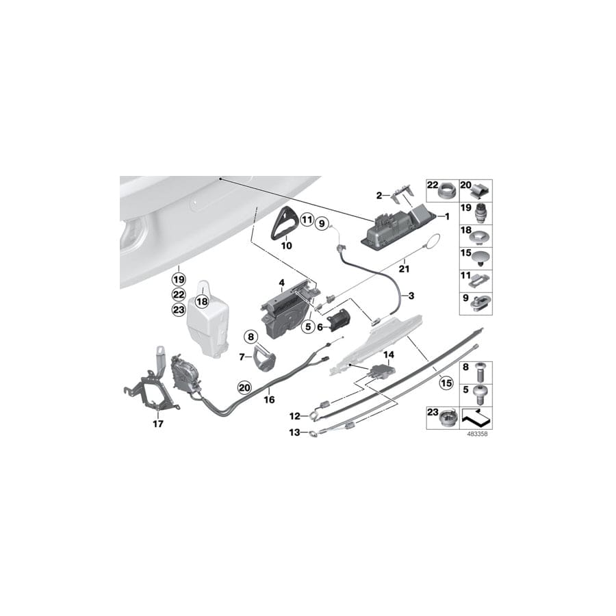 Genuine BMW 51247249683 F80 F30 F32 Bowden Cable (Inc. 650i, 318dX ...