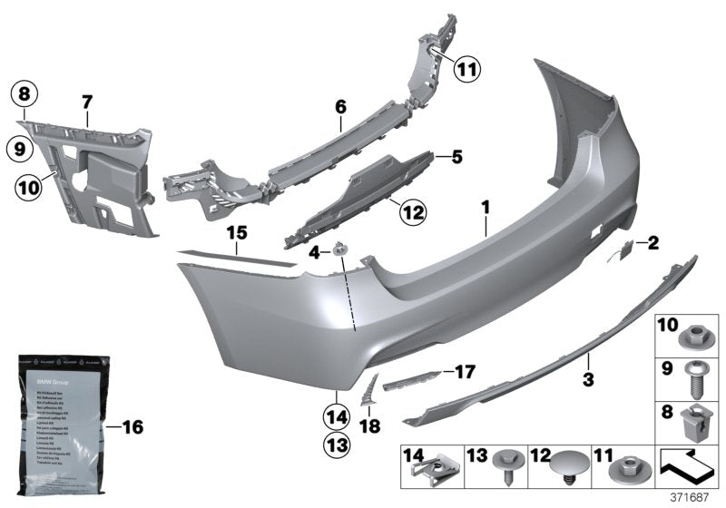 Genuine BMW 51128055978 Guide, Center Rear (Inc. M3) – ML Performance