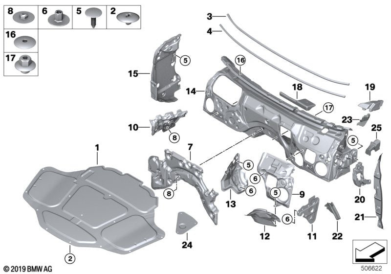 Genuine BMW 51487352223 G30 Seal, A-Pillar, Left (Inc. 540i, 530dX & 5 ...